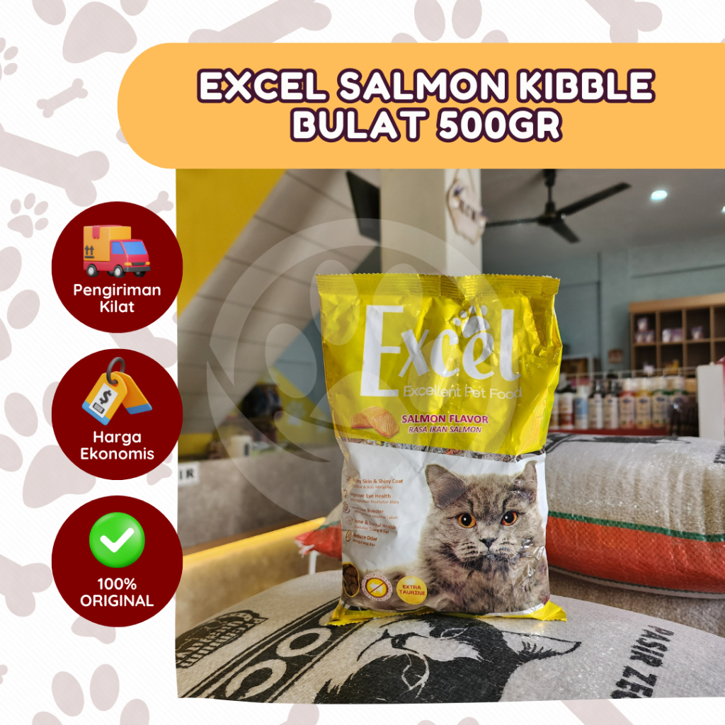 Jual EXCEL SALMON KIBBLE BULAT NEW PRODUCT 500GR PAKAN KUCING | Shopee ...