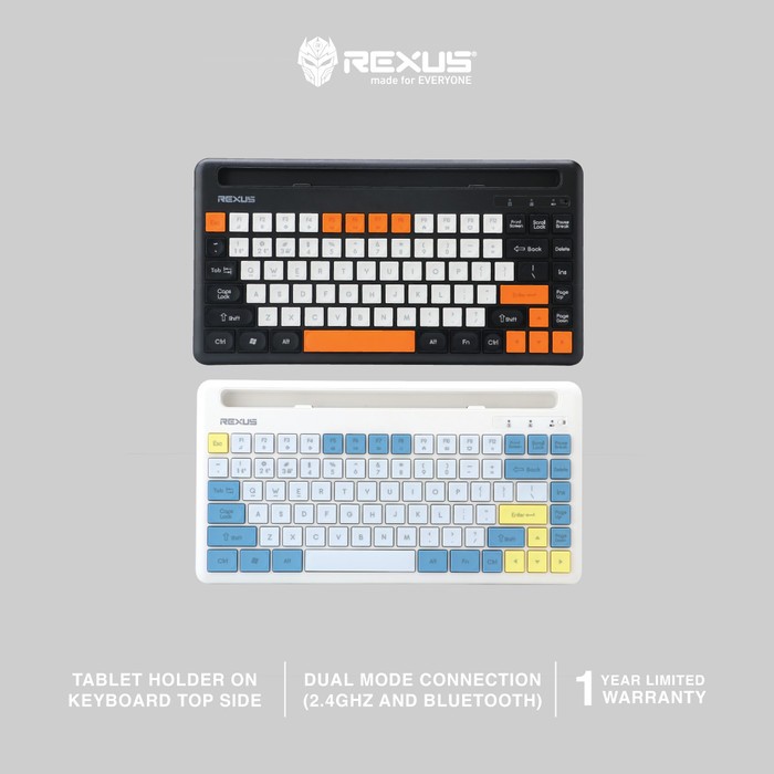 Jual Keyboard rexus wireless 2.4ghz bluetooth membrane 84 keys tkl 3 ...