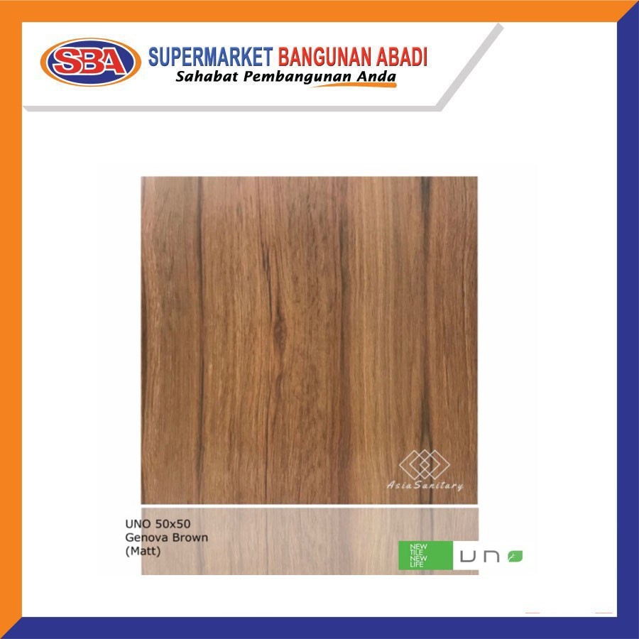 Jual KERAMIK LANTAI UNO GENOVA BROWN MOTIF KAYU MATT 50X50 KW1 | Shopee Indonesia
