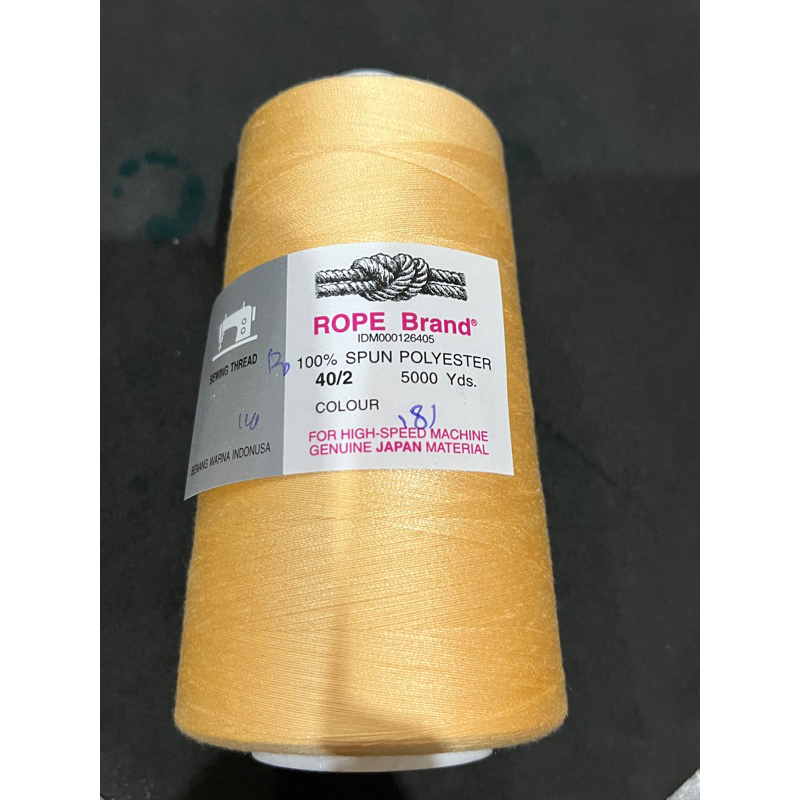 Jual benang jahit 40/2 ( 5000 yards ) merk ROPE WARNA 165 - 210 ...