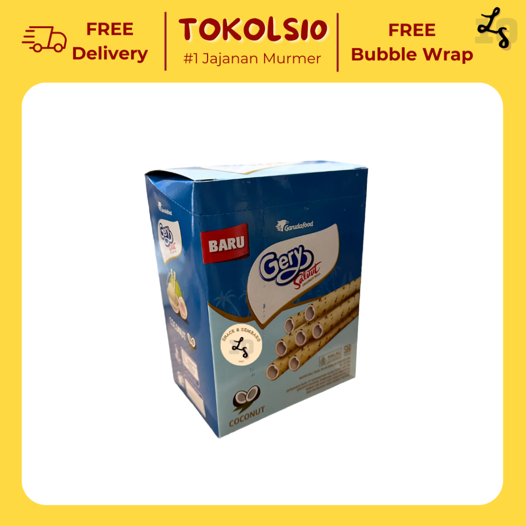 Jual Gery Saluut Coconut Roll Rasa Kelapa/Cokelat Kelapa 1 Pack Isi ...