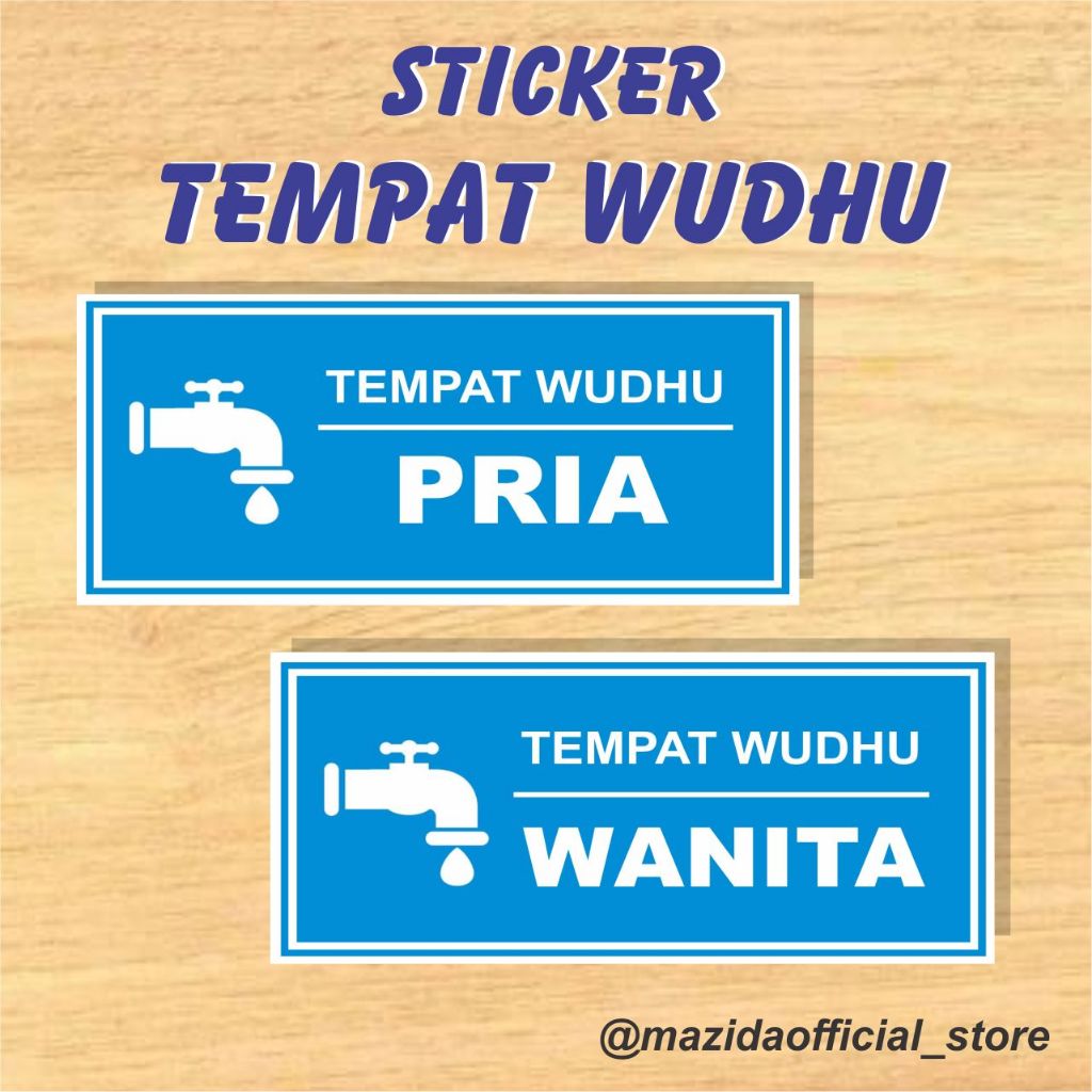 Jual Sticker Tempat Wudhu Pria dan Wanita Masjid Ukuran Besar Cerah ...