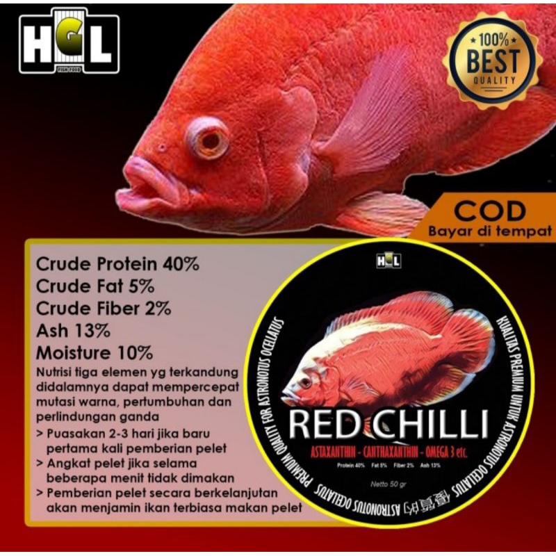 Jual RED CHILLI Pelet Ikan Oscar Red | Shopee Indonesia