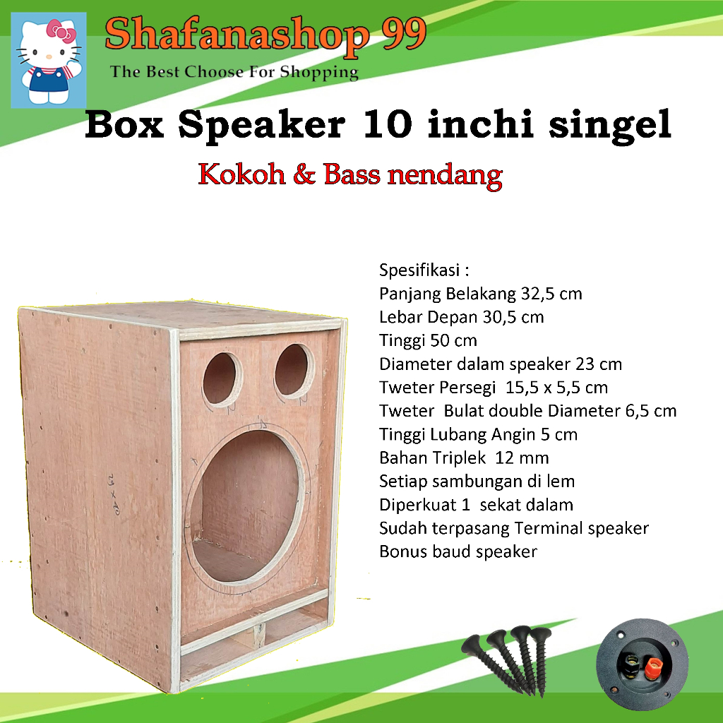 Jual Box speaker 10 inchi+tweter+terminal speaker, box salon 10in, box ...