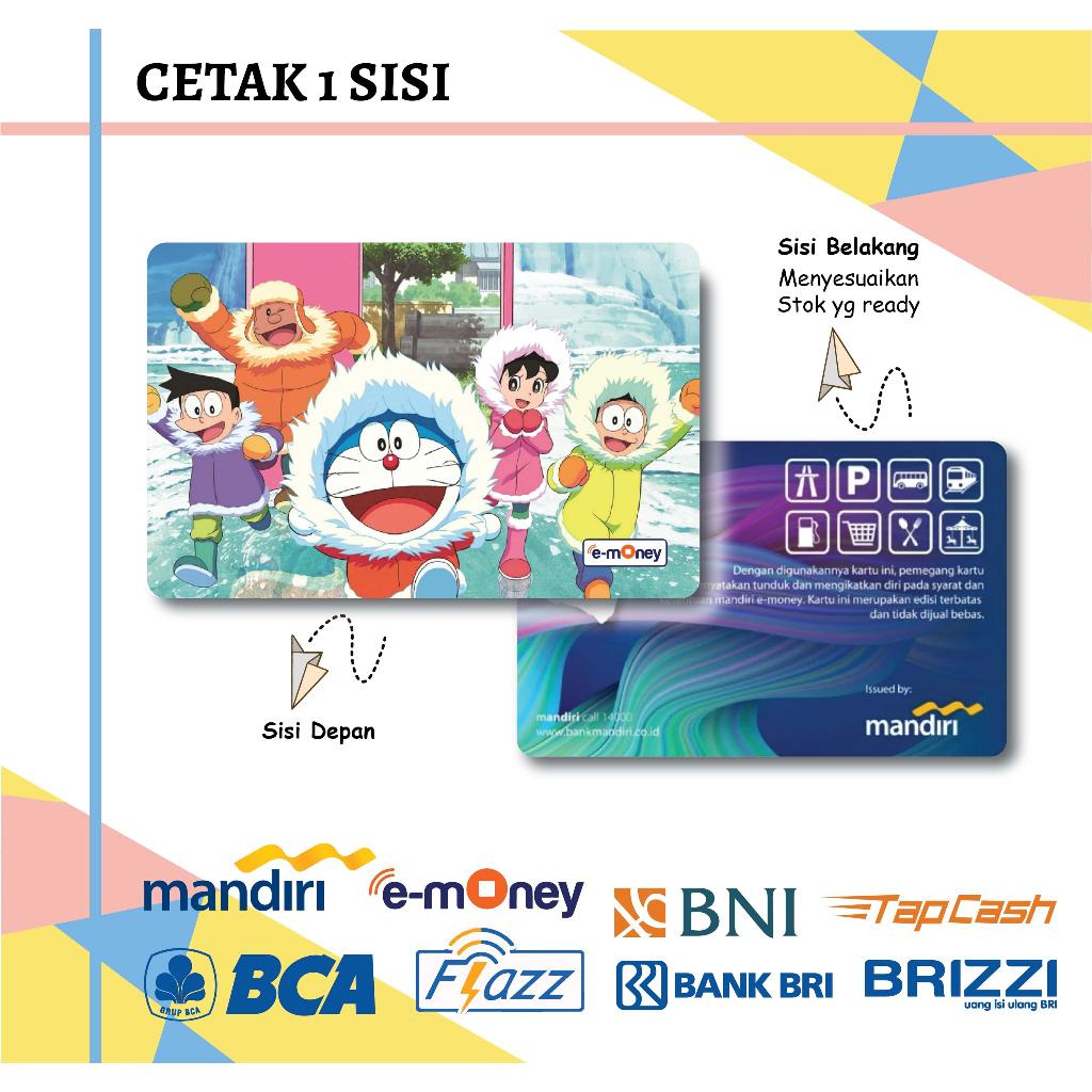 Jual KARTU EMONEY ANIME DORAEMON NOBITA GIANT MANDIRI FLAZZ BCA GEN 2 ...