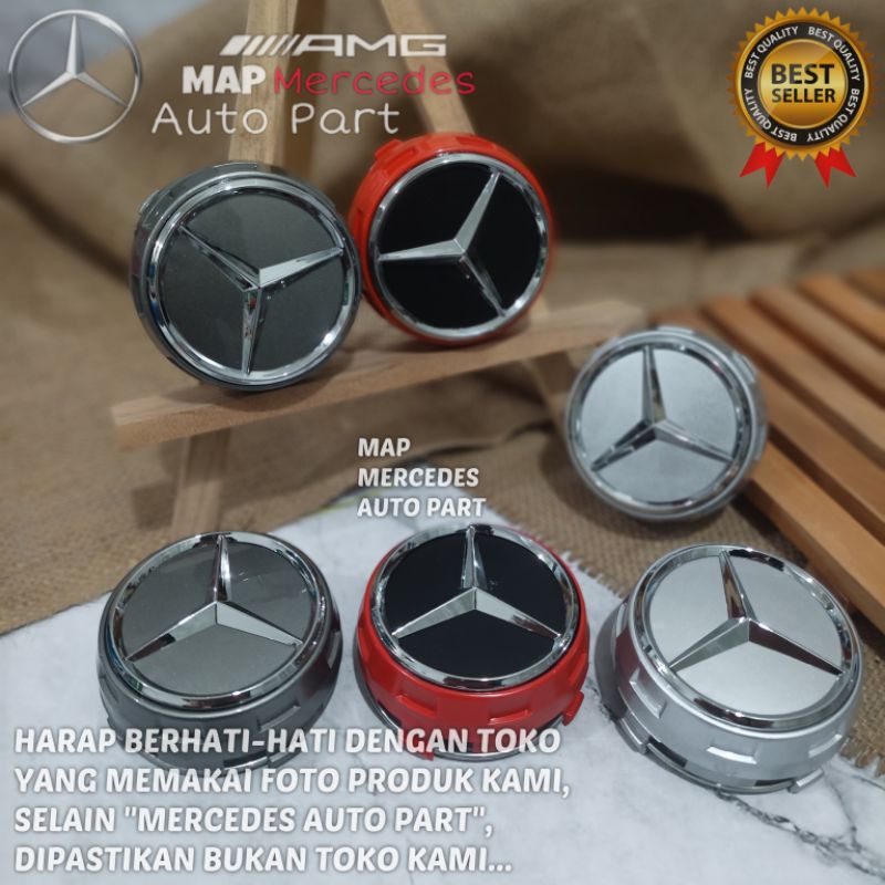 Jual DOP RODA TUTUP AS VELG EMBLEM BINTANG MERCEDES BENZ 75MM WHEEL CAP ...