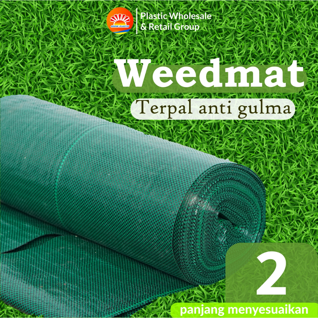Jual Terpal Green House Lebar 2 meter Weedmat Control- Meteran Woven Fabric Anti UV Weed Mat ...
