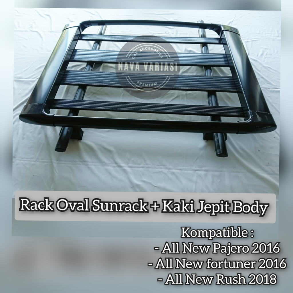 Jual Paket Rack Bagasi Atas Oval Sunrack Plus Kaki Jepit All New Rush ...