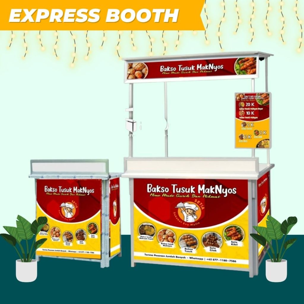 Jual Booth Portable 120 x 60 Cm (Gratis Meja Kompor) Sticker + Atap ...