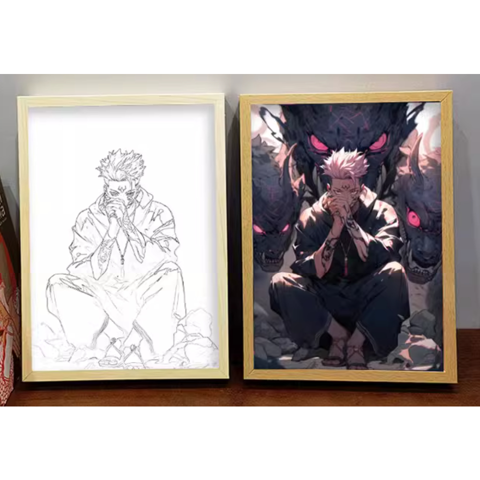 Jual Jujutsu Kaisen Gojo Satoru Geto Suguru SatoSugu Light Box Frame ...
