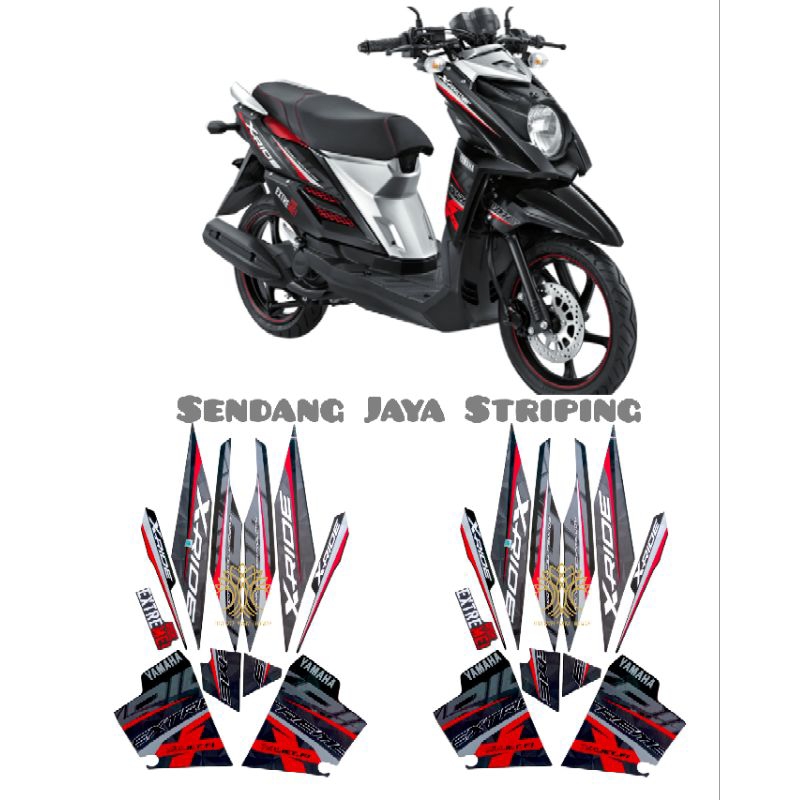 Jual Stiker Striping Lis Les Motor Yamaha X-Ride 2015 2016 Hitam Merah ...