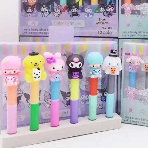 Jual Spidol Sanrio Neon Pen warna Sanrio Kawaii Mymelody Kuromi ...
