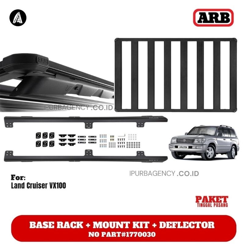 Jual ARB PAKET BASE RACK 1770030 + DEFLECTOR & MOUNT KIT TOYOTA LAND ...