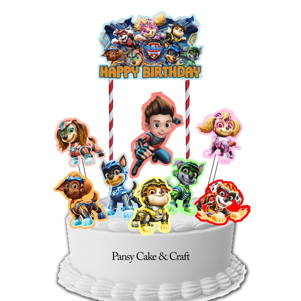 Jual Cake topper Paw Patrol Mighty Pup Big EKONOMIS | Shopee Indonesia