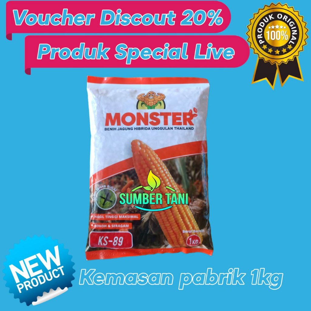 Jual Benih Jagung MONSTER Hibrida 1kg (PROMO..!! BELI 10 GRATIS KAOS 1 ...