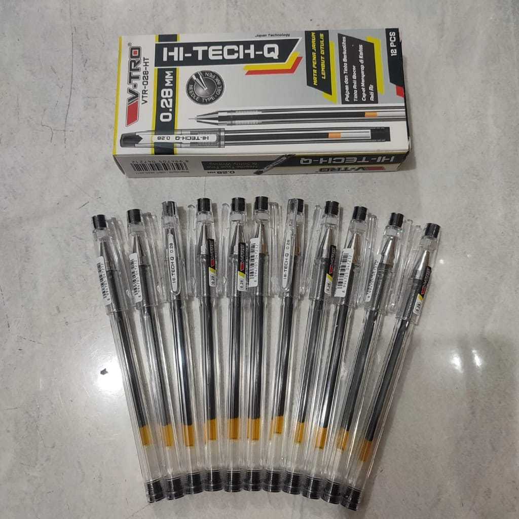 Jual PENA GEL / PULPEN GEL / PULPEN AIR HI TECH VITRO 1 KOTAK | Shopee ...