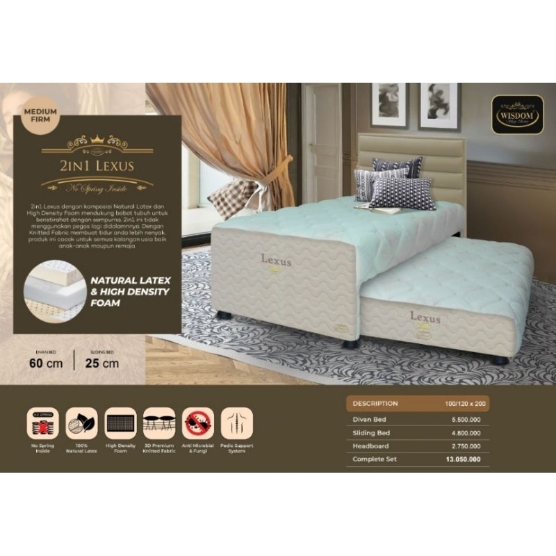 Jual WISDOM Bed Dorong 2 in 1 Tanpa Per - Kasur Latex - Kasur Kesehatan ...