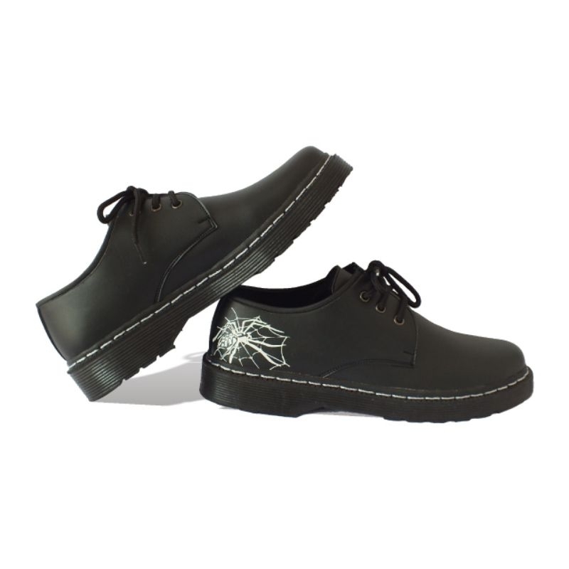 Jual Mikihas Valcon v1 Sepatu Model Docmar Kulit Pria Hitam Boots ...