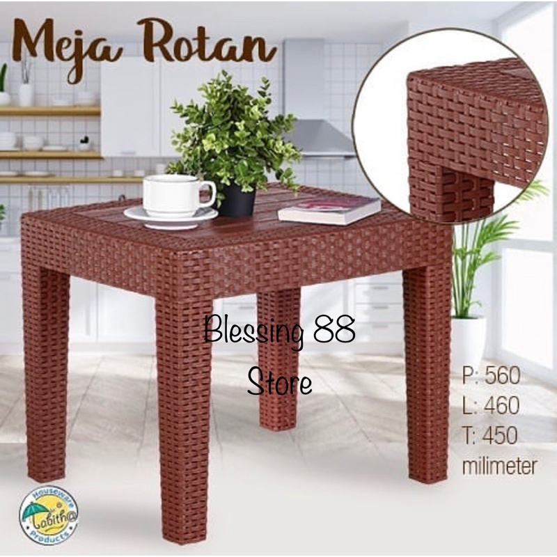 Jual Meja Plastik Rotan / Meja Teras Plastik / Meja Kopi Tabitha / Meja ...