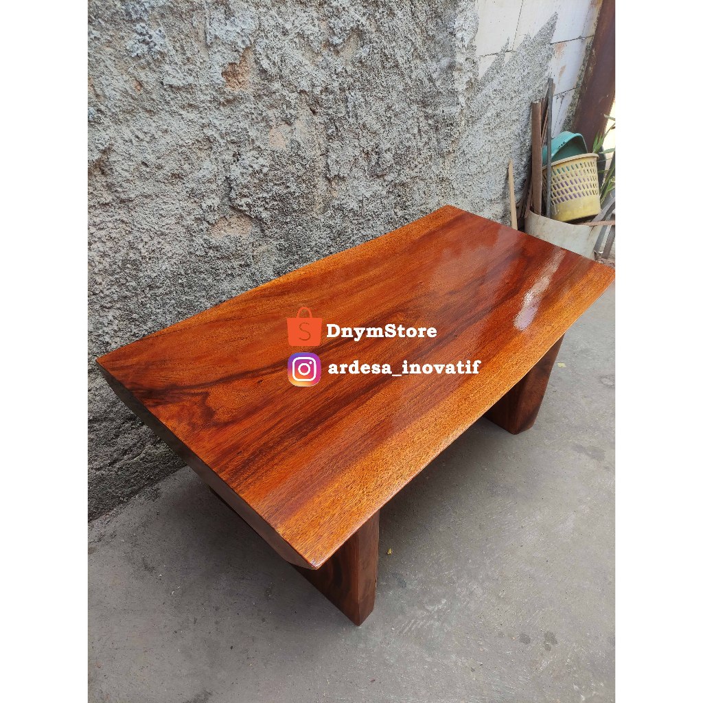 Jual Meja Tamu Kayu Trembesi Solid Utuh Sudah Finishing | Shopee Indonesia