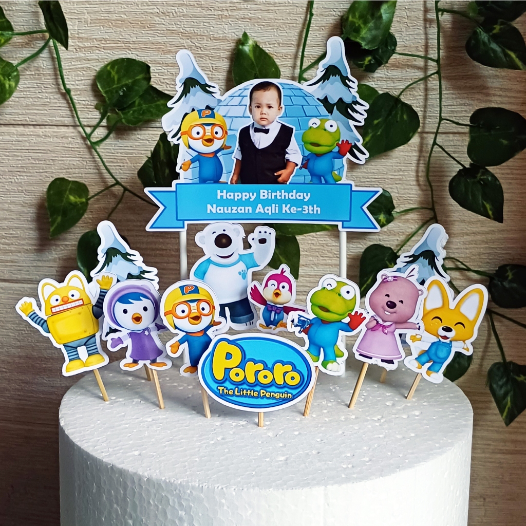Jual Toper Pororo Custom Foto untuk Hiasan Kue Ulang Tahun / Ultah Anak ...