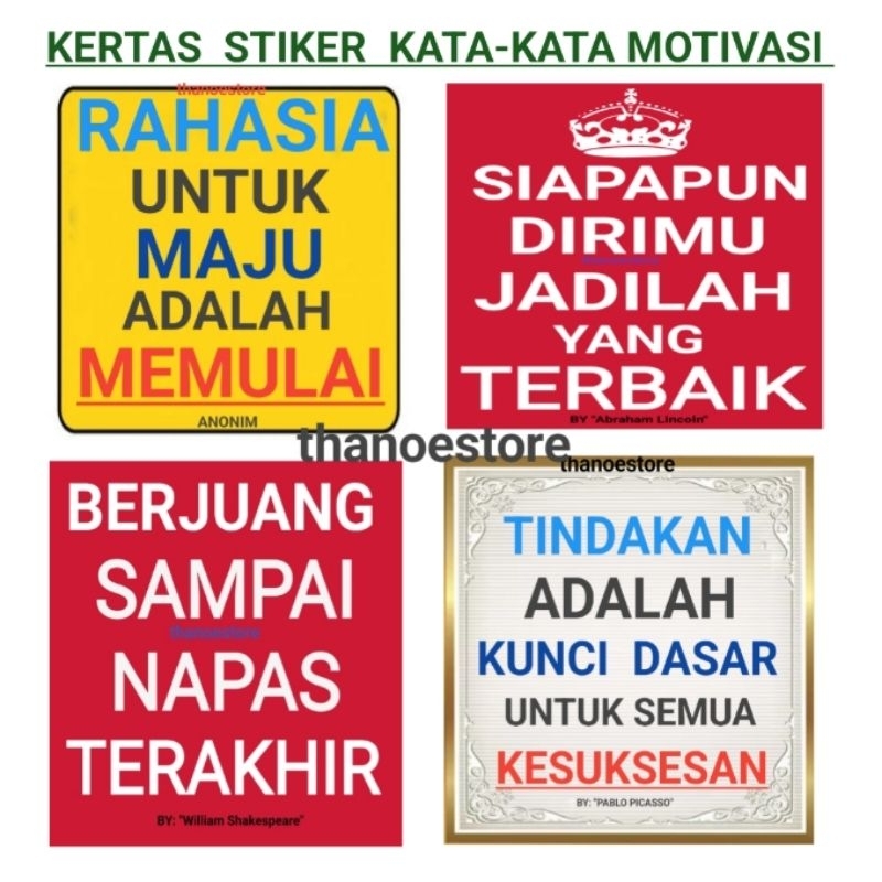 Jual Stiker Tempel Kata Kata Motivasi Penyemangat Diri Atau Orang Lain ...