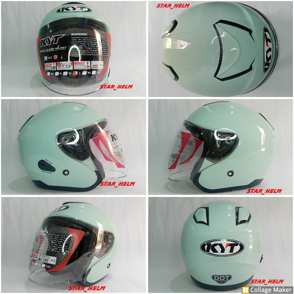 Jual HELM KYT KYOTO SOLID SAGE GREEN Original 100% | Shopee Indonesia