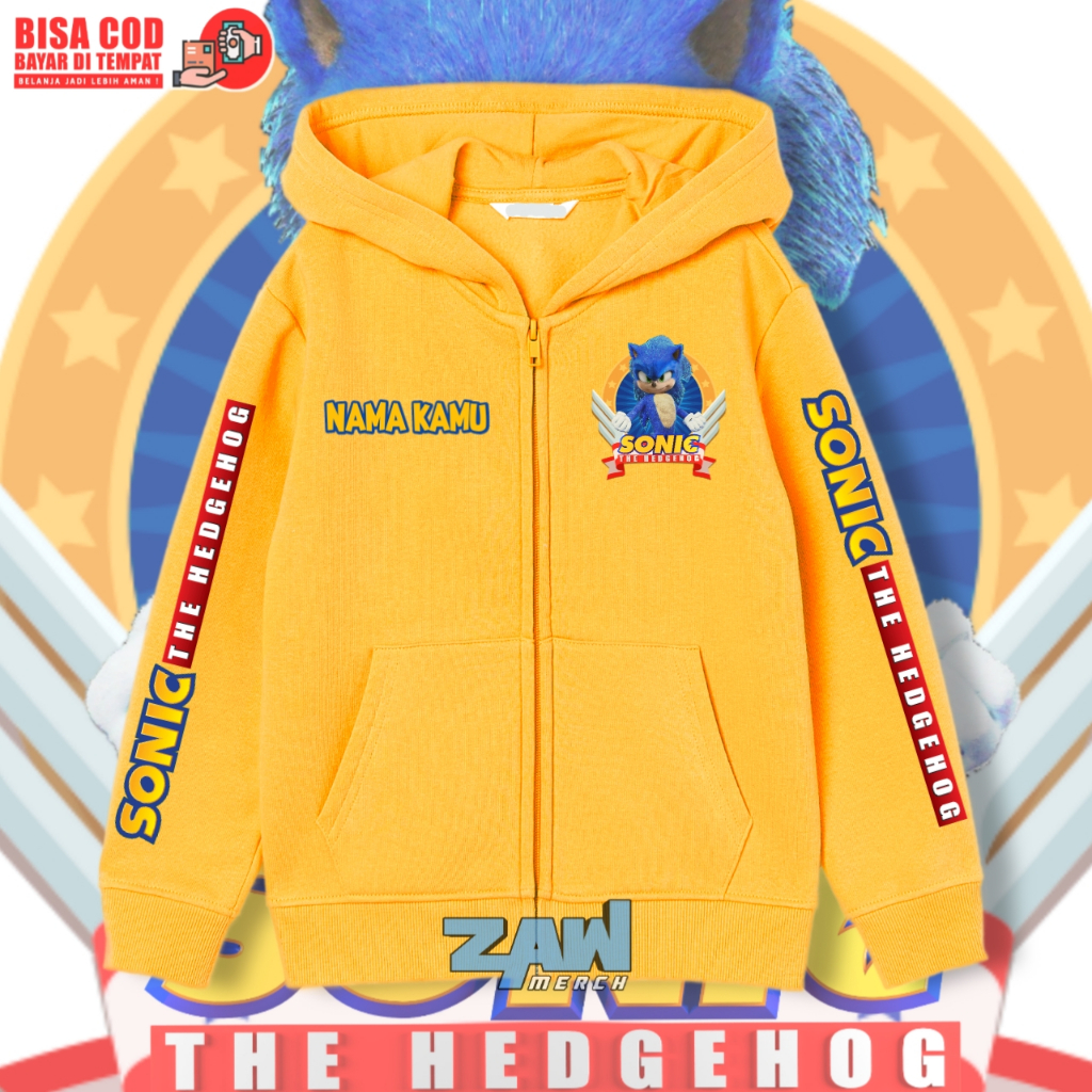 Jual Hoodie Zipper Anak Sonic The Hedgehog / Jaket Hoodie Anak Sonic ...