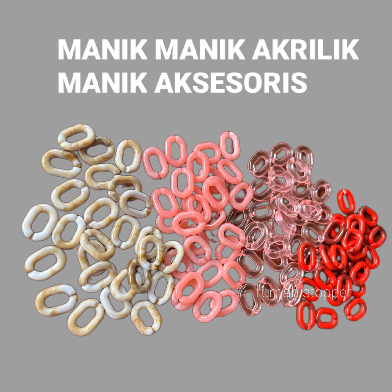 Jual manik manik akrilik marmer dan bening crystal /manik strap masker ...