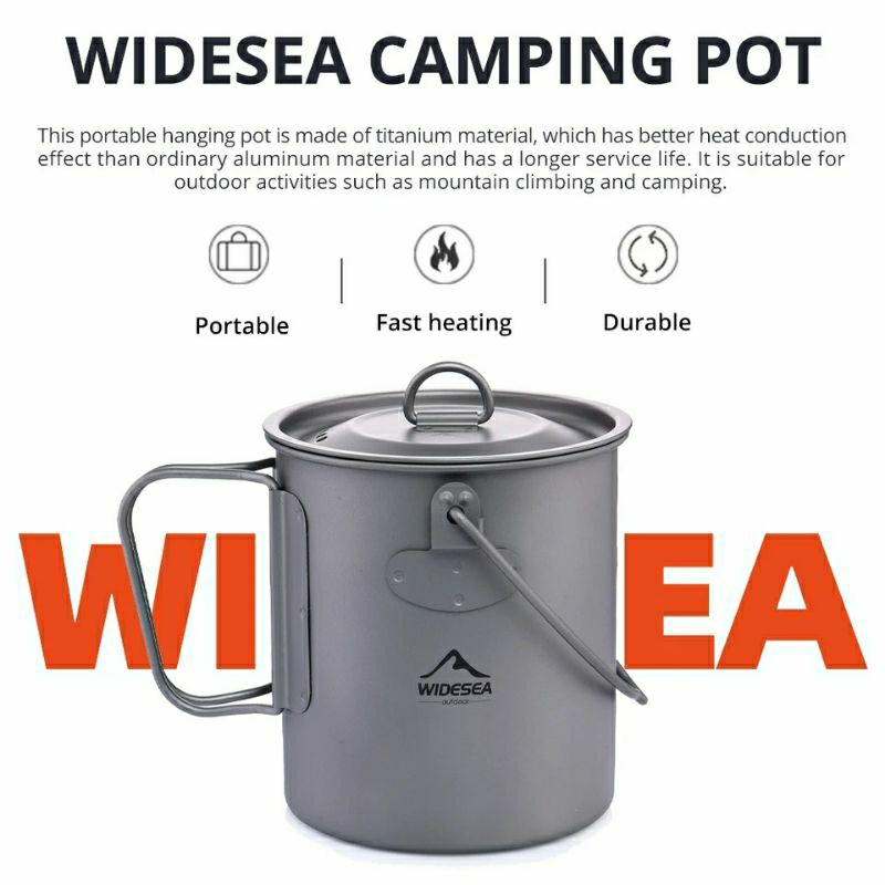 Jual Widesea Mug Cup Pot Titanium Ultralight 750ml Hiking Camping | Shopee Indonesia