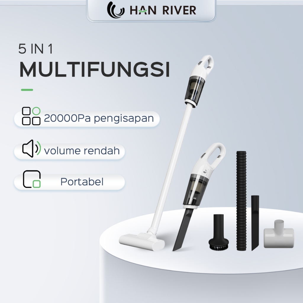 Jual HAN RIVER Vacum Cleaner Penyedot Debu 5 IN 1Cordless Portable 20000Pa Mini Penyedot Debu ...