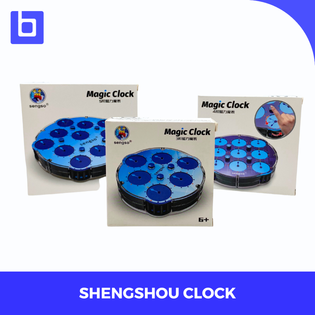Jual Cube Clock Shengshou Sengso Magnetic Clock 3x3 4x4 5x5 Original ...