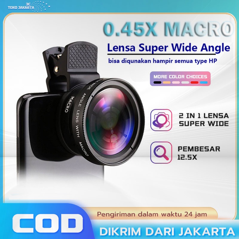 Jual 2 In 1 Lensa Super Wide Angle Lens Macro Smartphone Aksesoris ...
