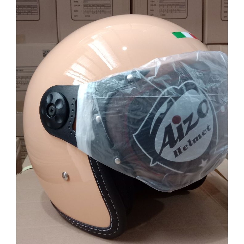 Jual HELM AIZO PILOT WARNA CREAM PASTEL | Shopee Indonesia