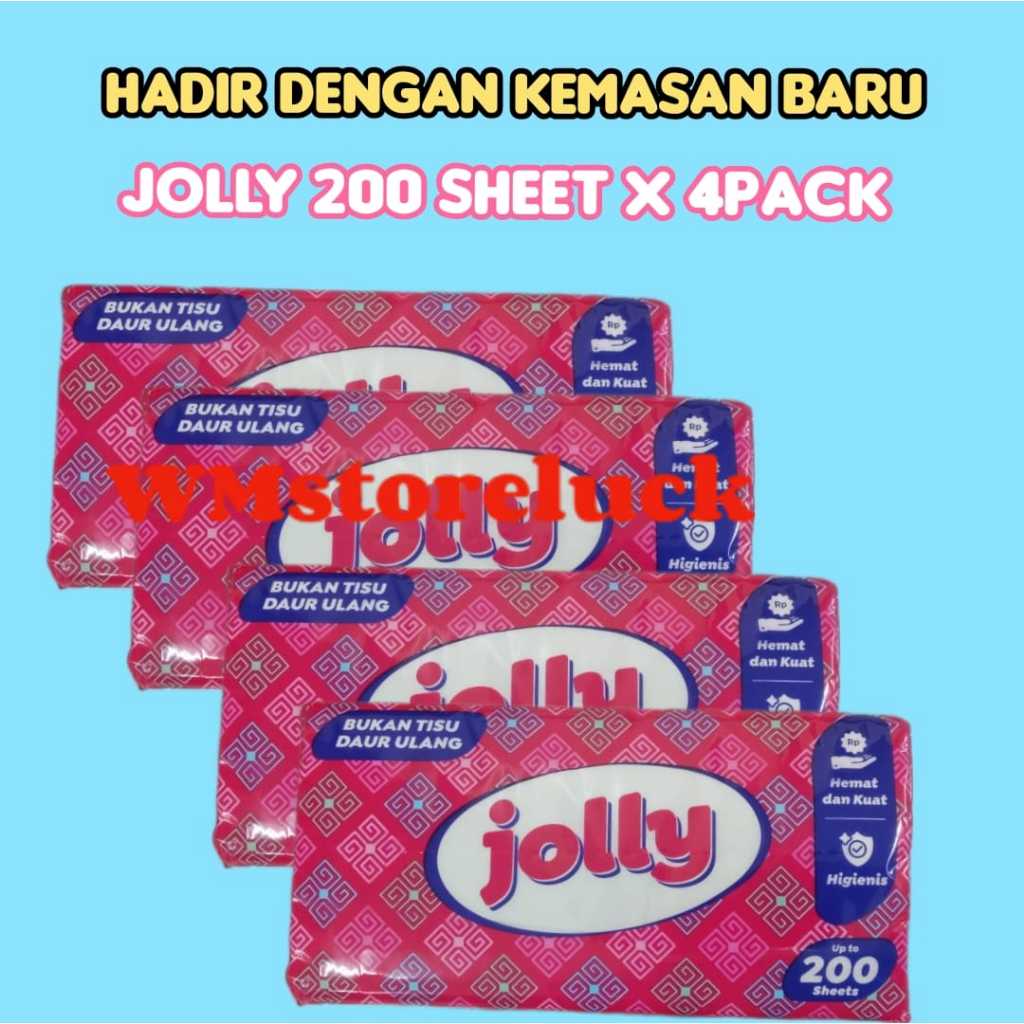 Jual JOLLY 200 SHEET X 4 PACK/joly facial tisu serbaguna 200sx4pack ...