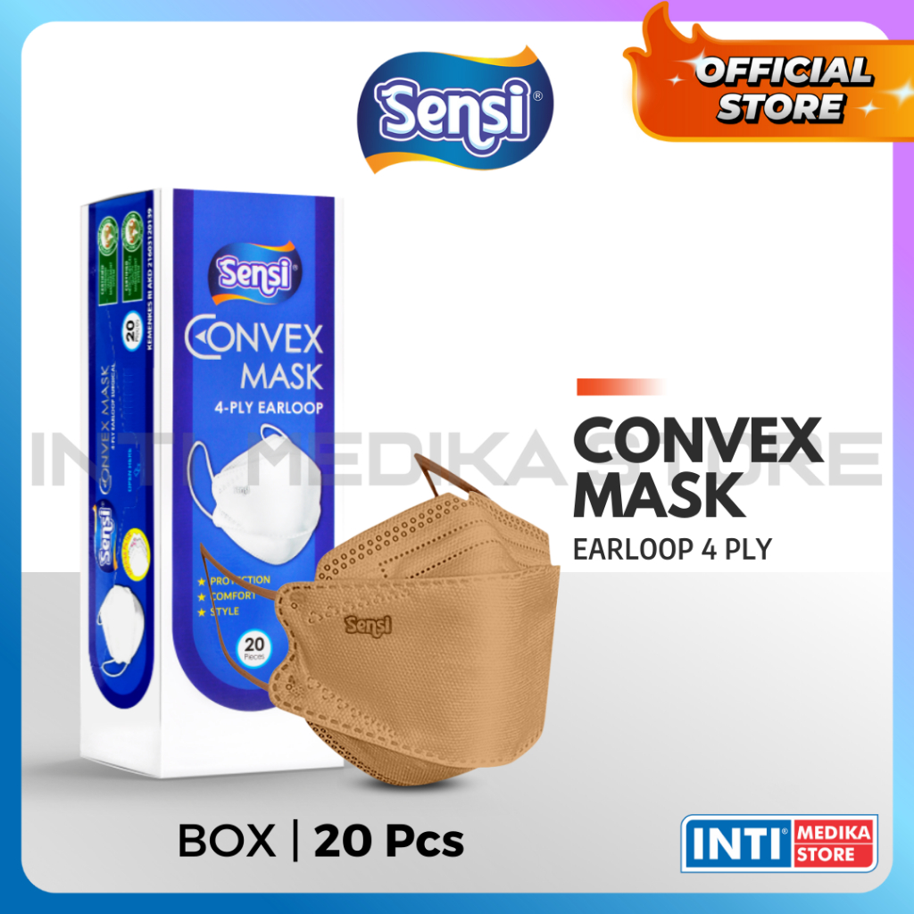 Jual SENSI - Convex Mask 4 Ply | Masker Earloop 4 Ply | Masker Sensi ...