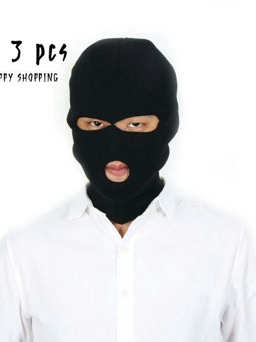 Jual Promo Paket Isi 3 Pcs Topi Kupluk Ninja Rajut Hitam Tebal/ Topi ...