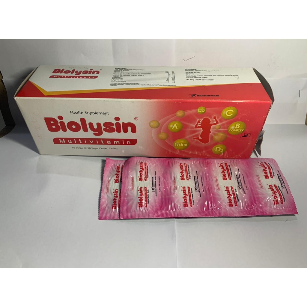 Jual Biolysin Dragee isi 10 strip @10 tablet - Multivitamin | Shopee ...