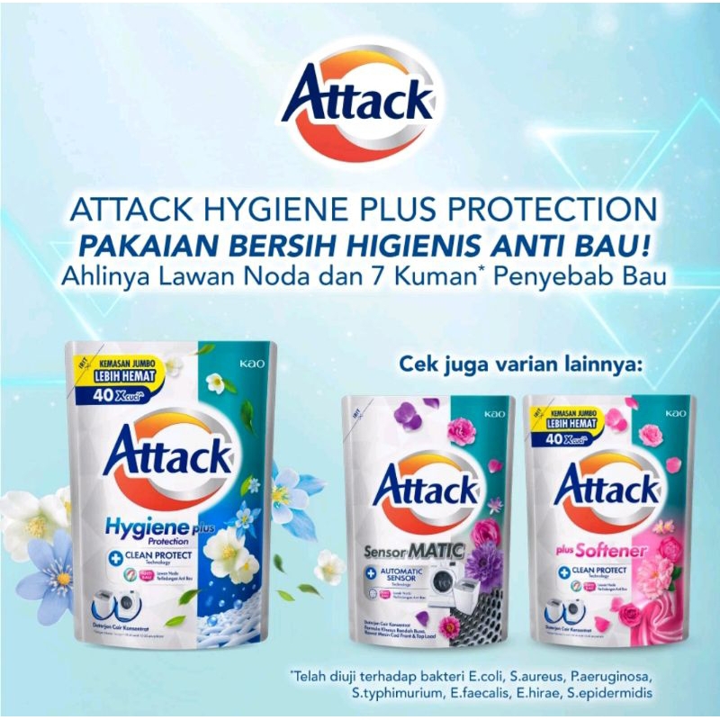Jual ATTACK DETERJEN CAIR HYGIENE AND SOFTENER 800 ML | Shopee Indonesia
