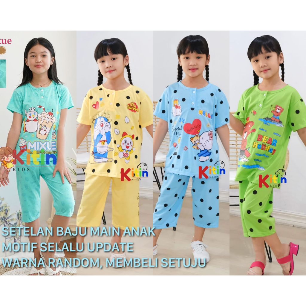 Jual VI - SETELAN BAJU MAIN DAN HARIAN ANAK CEWEK/PEREMPUAN SABLON ...