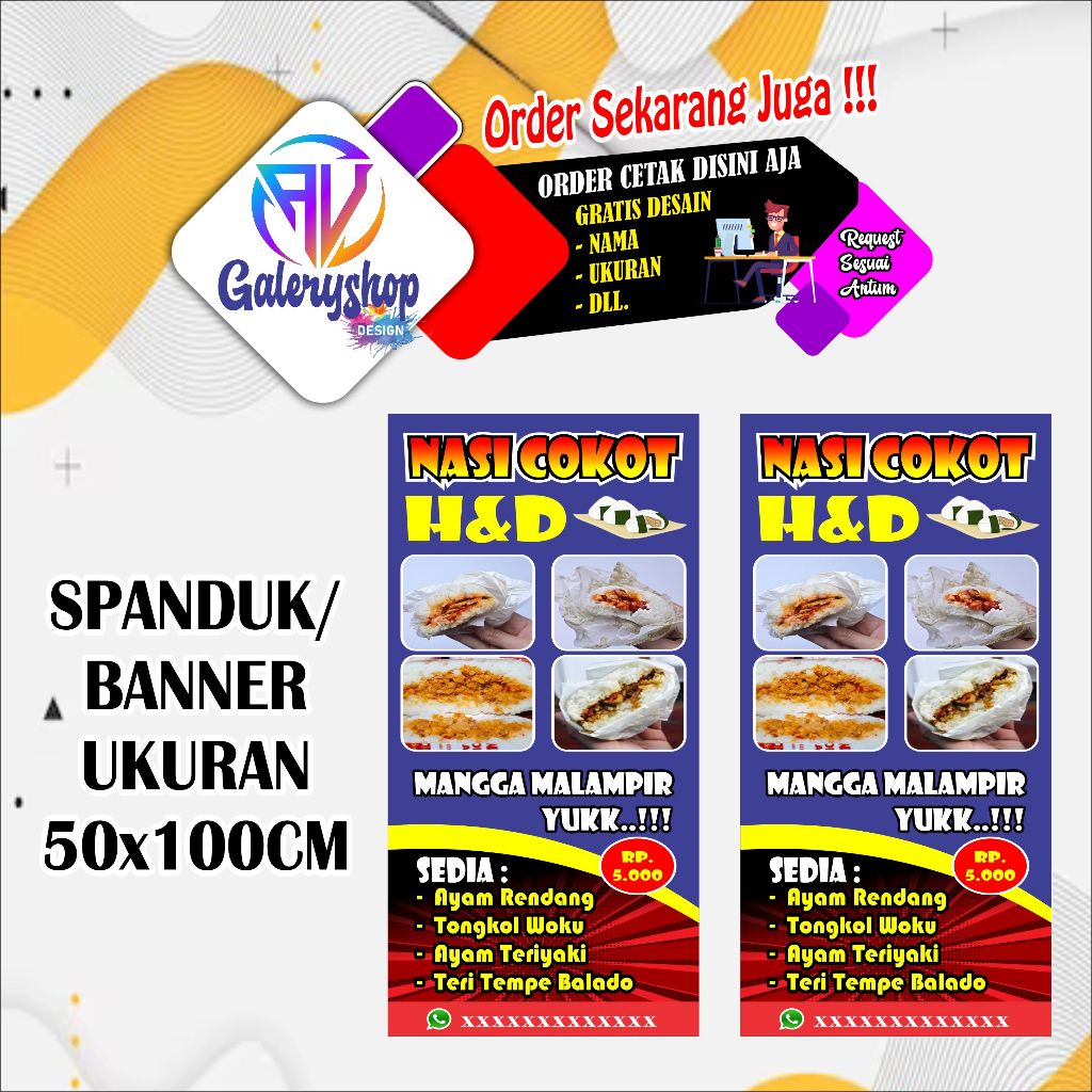 Jual PLANG MMT, Spanduk, banner, nasi cokot, nasi comot, dll. ukuran ...