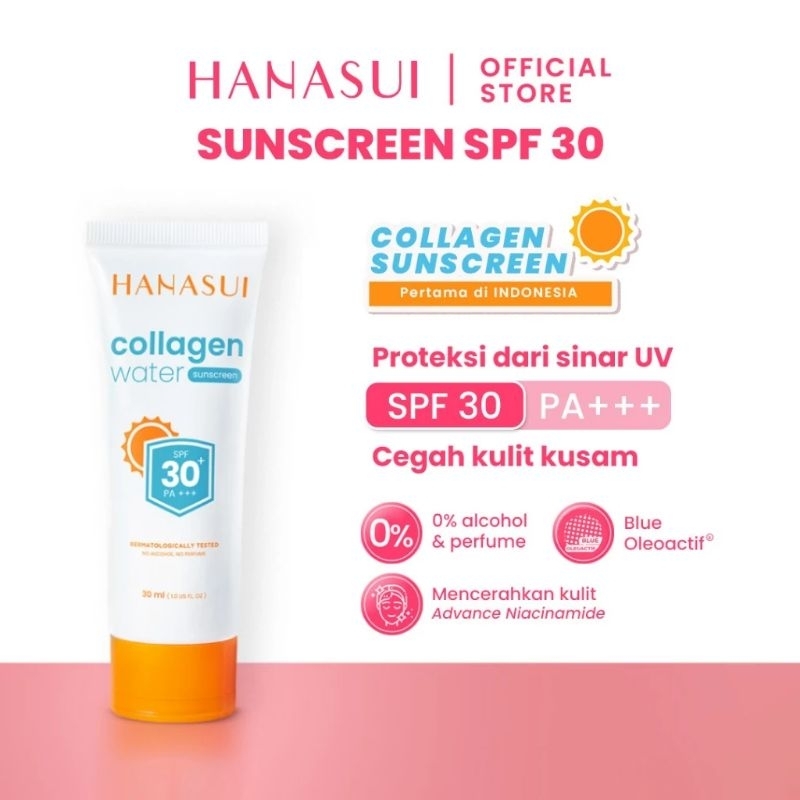 Jual Hanasui Collagen Water Sunscreen SPF 30 PA+++ | Perlindungan Sinar ...
