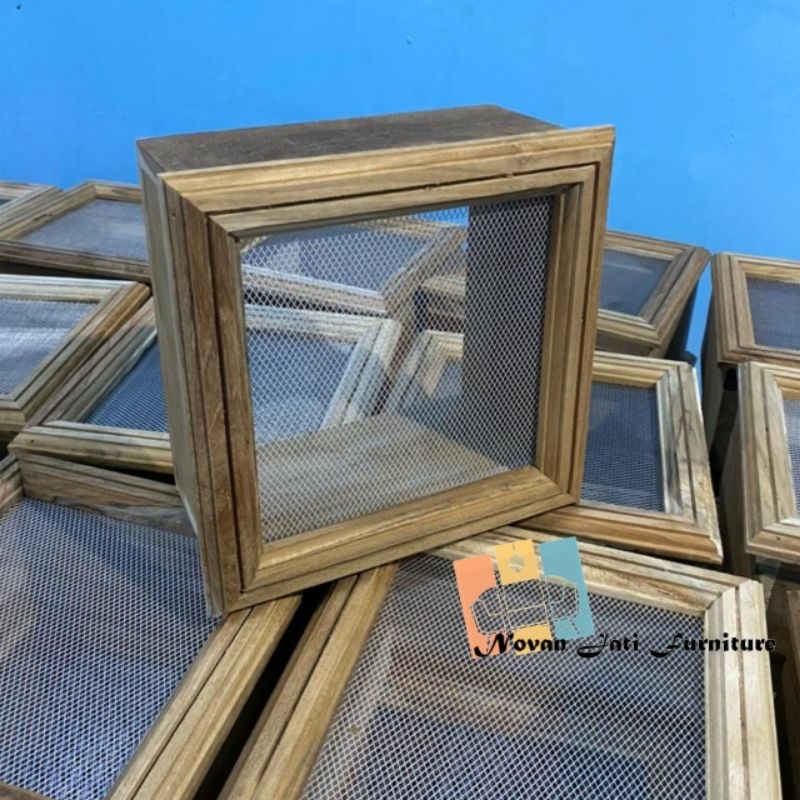 Jual loster minimalis kayu jati - kasa almunium - uk 20x20 | Shopee ...