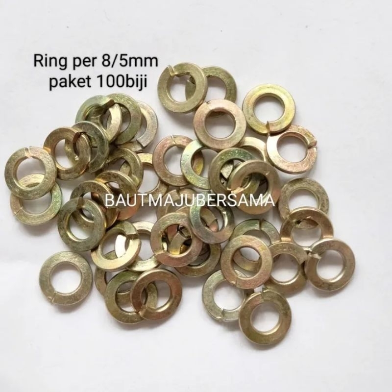 Jual (paket 100biji ) ring per baut 8 /5mm warna putih | Shopee Indonesia