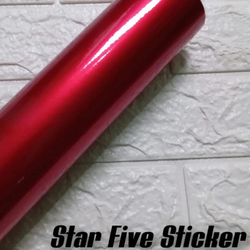 Jual stiker skotlet merah Metalik candy glossy | Shopee Indonesia