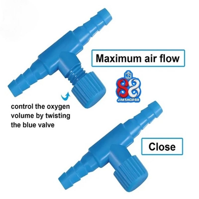 Jual KRAN AERATOR LURUS MODEL (T) BIRU AIR FLOW CONTROL VALVE 1PCS ...