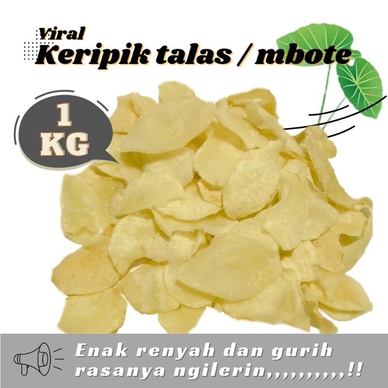 Jual snack cemilan keripik talas kripik mbote original 1 kg makanan ...