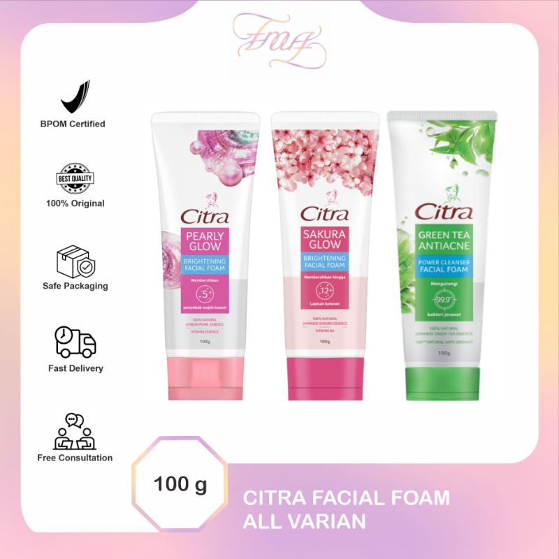 Jual Citra Facial Foam 100gr All Varian | Pearly Glow | Sakura Glow ...