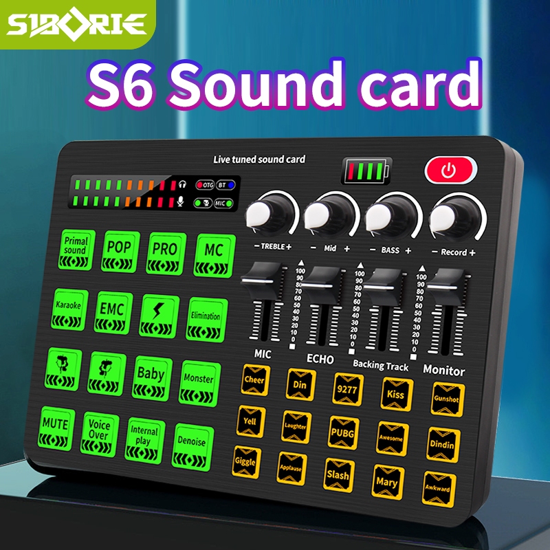 Jual Siborie S6 soundcard Mixer Bluetooth sound card Audio USB External for Streaming Langsung ...