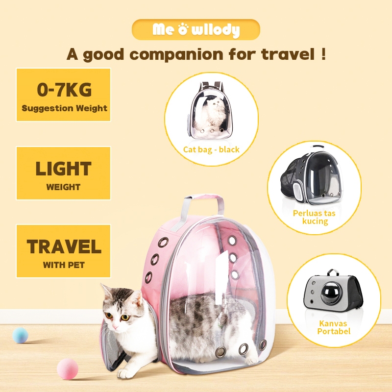 Jual Meowllody tas kucing astronot | tas kucing murah | tas transparan ...